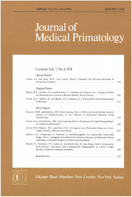 Rectal Probe Electroejaculation of Primates | Journal of Medical ...