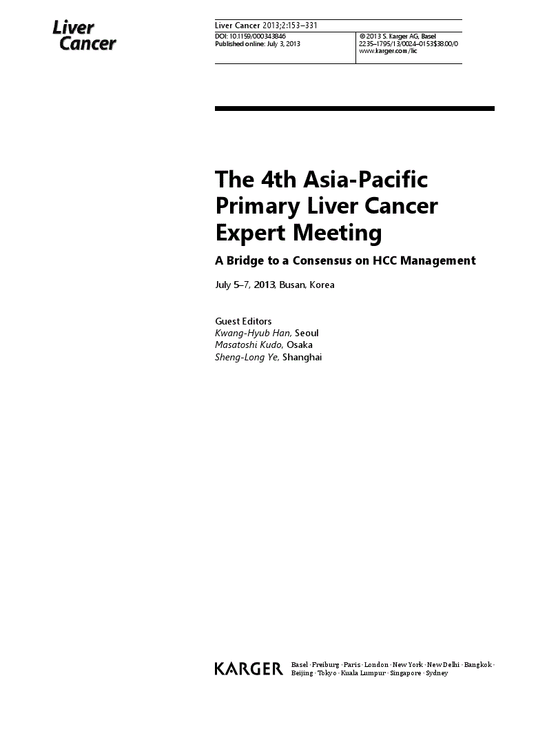 The 4th Asia-Pacific Primary Liver Cancer Expert Meeting | Liver Cancer ...
