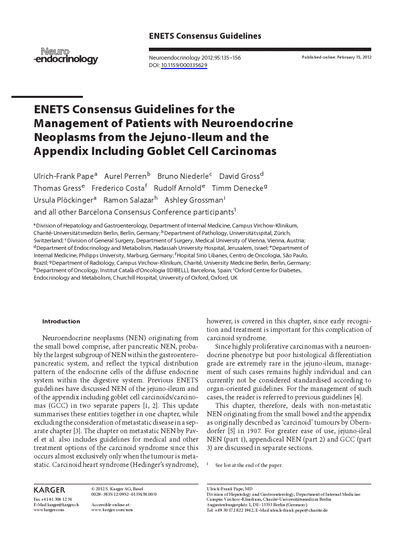 ENETS Consensus Guidelines for the Management of Patients with ...