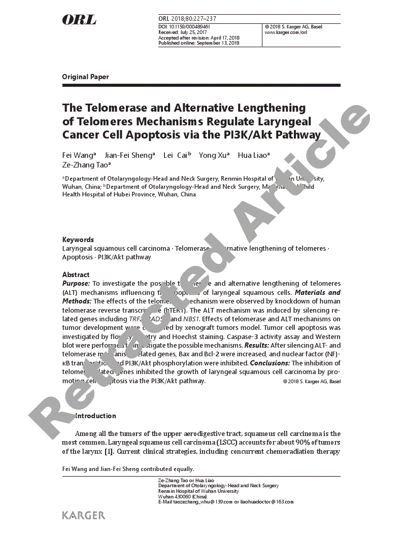 Retracted Paper - The Telomerase and Alternative Lengthening of ...