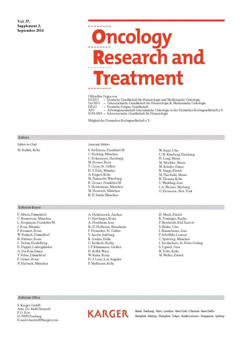 Title Page / Contents / Imprint | Oncology Research and Treatment ...