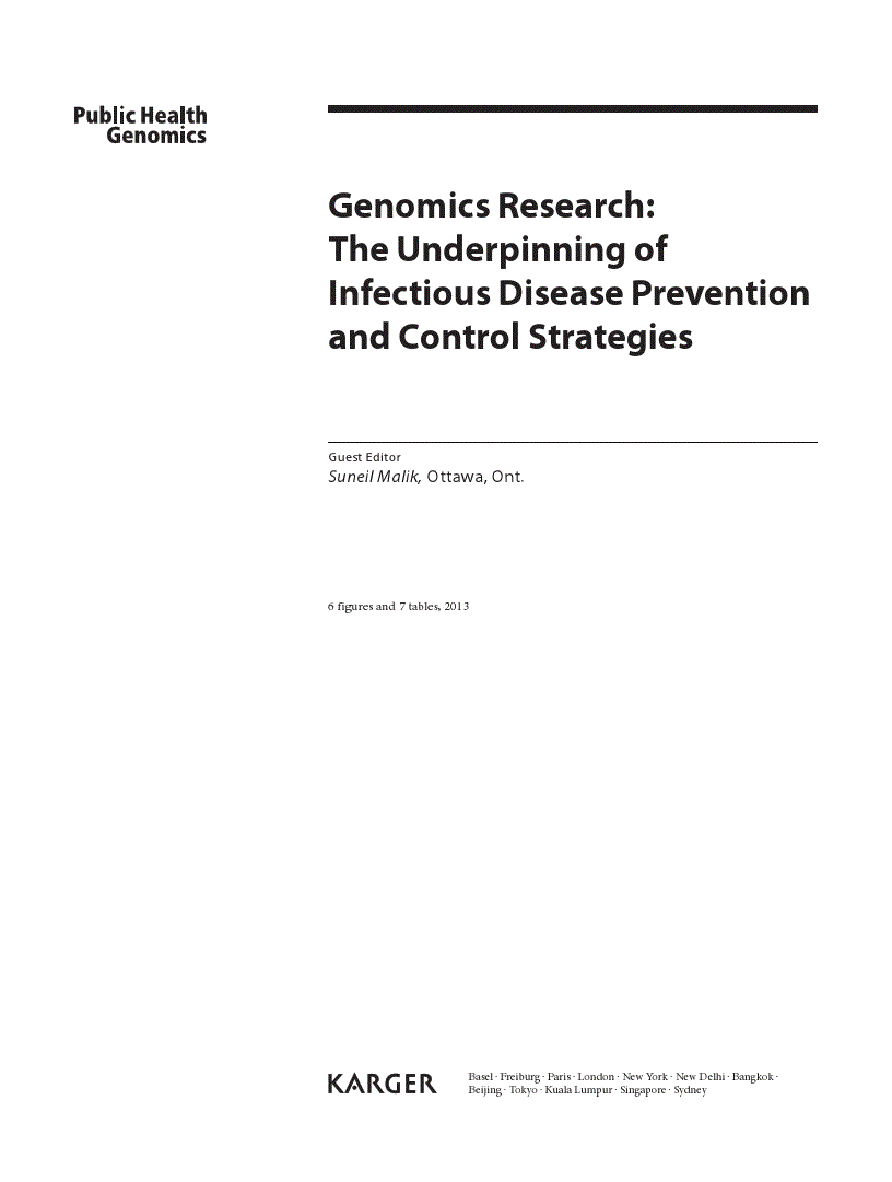 Title Page | Public Health Genomics | Karger Publishers