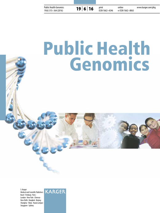 Volume 19 Issue 6 | Public Health Genomics | Karger Publishers
