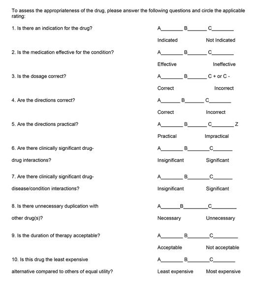 The Medication Appropriateness Index: A Clinimetric Measure ...