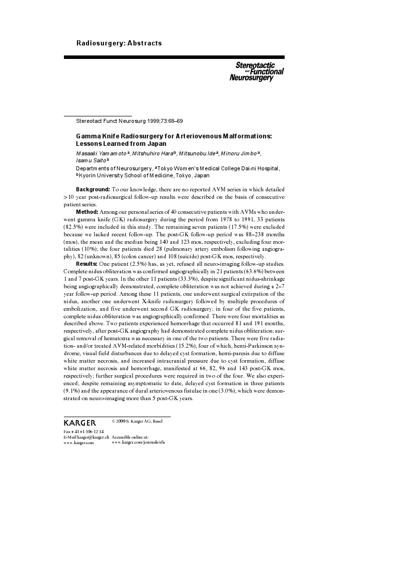 Frame Based Stereotactic Spinal Radiosurgery Experience From The First