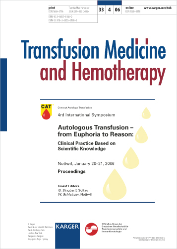 Volume 33 Issue 4 | Transfusion Medicine and Hemotherapy | Karger ...