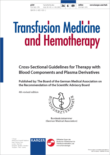 0 General Explanations | Transfusion Medicine and Hemotherapy | Karger ...
