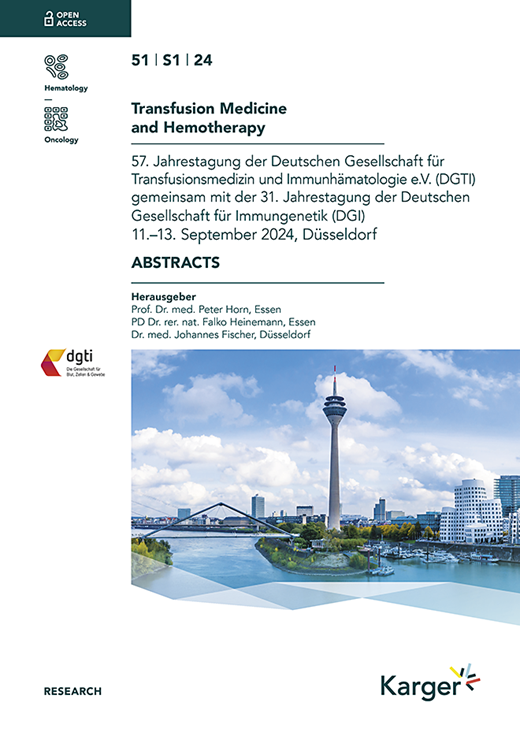 Volume 51 Issue Suppl. 1 | Transfusion Medicine and Hemotherapy ...