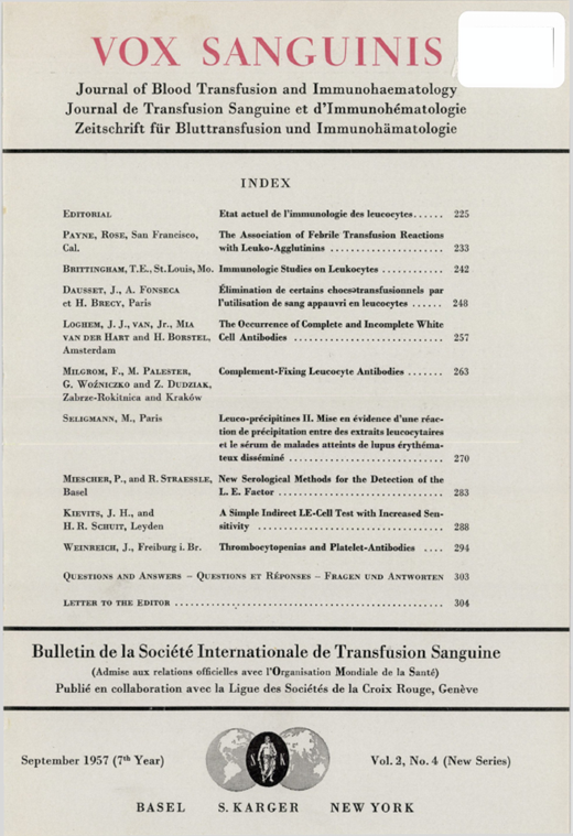 The Association of Febrile Transfusion Reactions with Leuko-Agglutinins ...