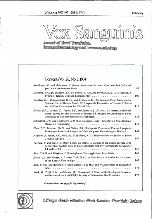 The M, N and N(vg) Receptors of Tn-Erythrocytes | Vox Sanguinis ...