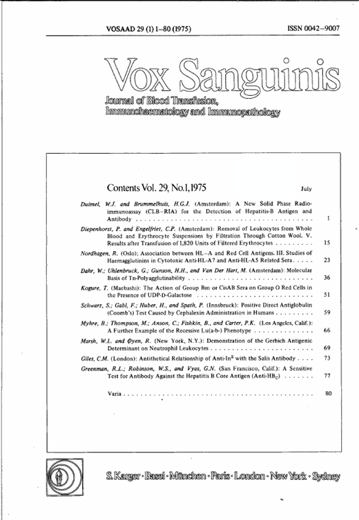 Demonstration of the Gerbich Antigenic Determinant on Neutrophil ...