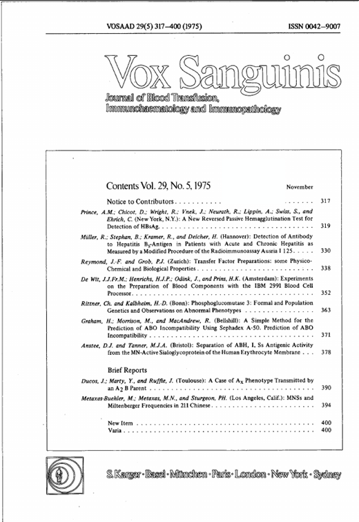 Experiments on the Preparation of Blood Components with the IBM 2991 ...