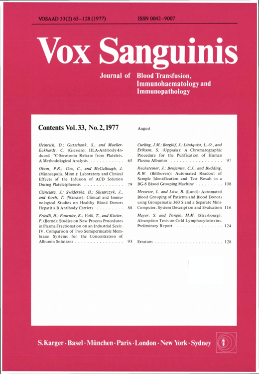 Laboratory and Clinical Effects of the Infusion of ACD Solution During ...