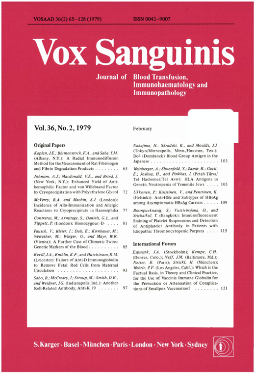 Homozygous -D | Vox Sanguinis | Karger Publishers