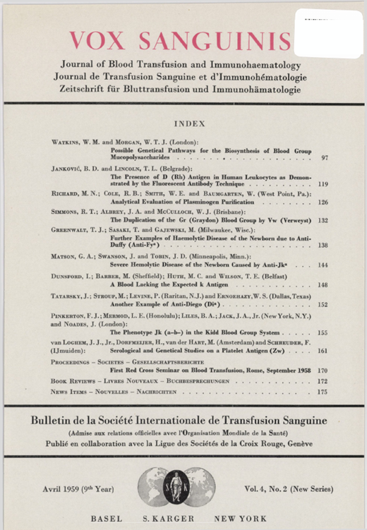Severe Hemolytic Disease of the Newborn Caused by Anti-Jk^a | Vox ...
