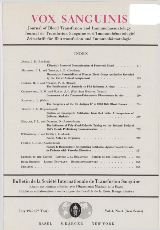 Elution of Incomplete Antibodies from Red Cells | Vox Sanguinis ...