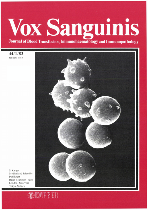 Editorial | Vox Sanguinis | Karger Publishers