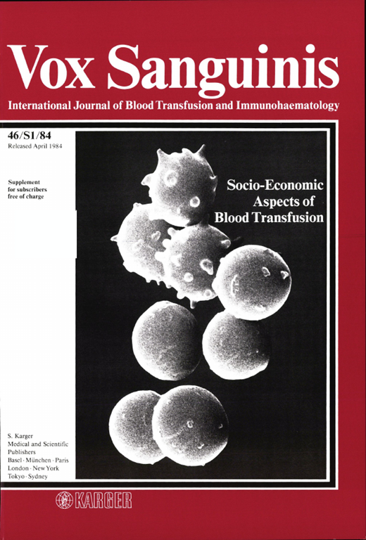Editorial Note | Vox Sanguinis | Karger Publishers