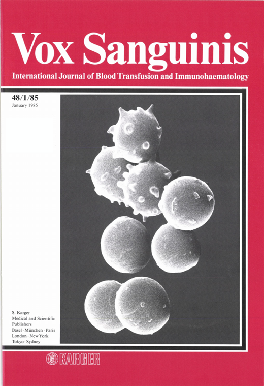 Acknowledgment | Vox Sanguinis | Karger Publishers