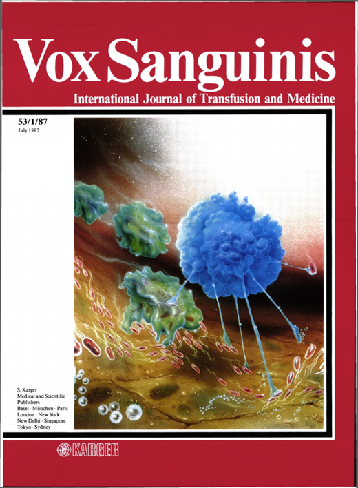 INTERNATIONAL SOCIETY OF BLOOD TRANSFUSION | Vox Sanguinis | Karger Publishers