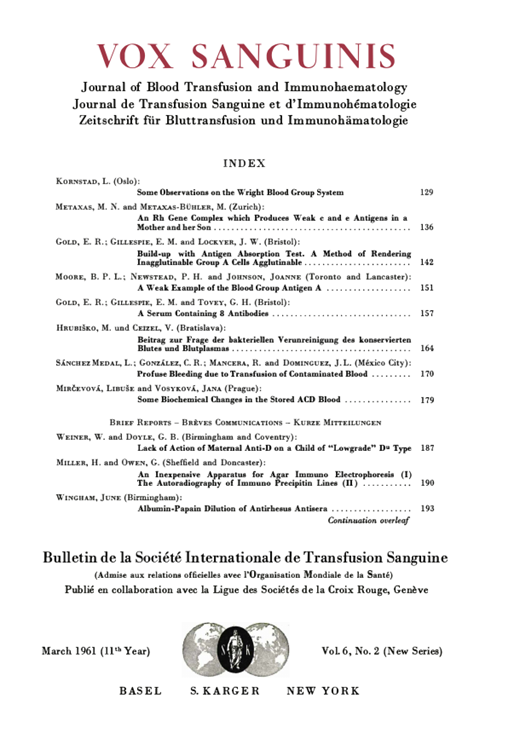 Profuse Bleeding due to Transfusion of Contaminated Blood - Report of 5 ...