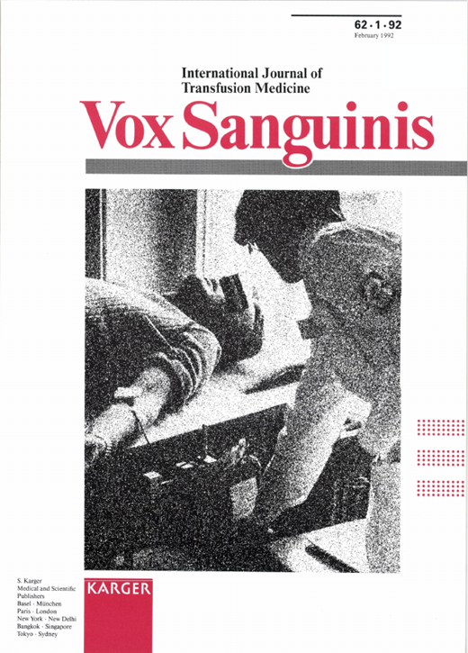 Volume 62 Issue 1 | Vox Sanguinis | Karger Publishers