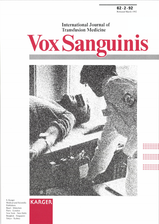 Original Paper | Vox Sanguinis | Karger Publishers
