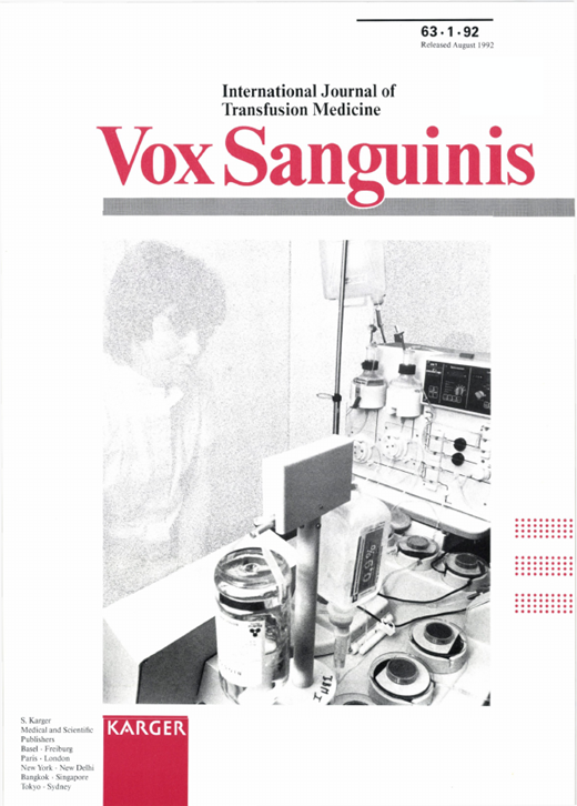 Volume 63 Issue 1 | Vox Sanguinis | Karger Publishers