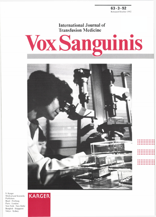 Volume 63 Issue 3 | Vox Sanguinis | Karger Publishers