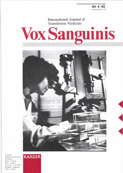Contents Vol. 64, 1993 | Vox Sanguinis | Karger Publishers