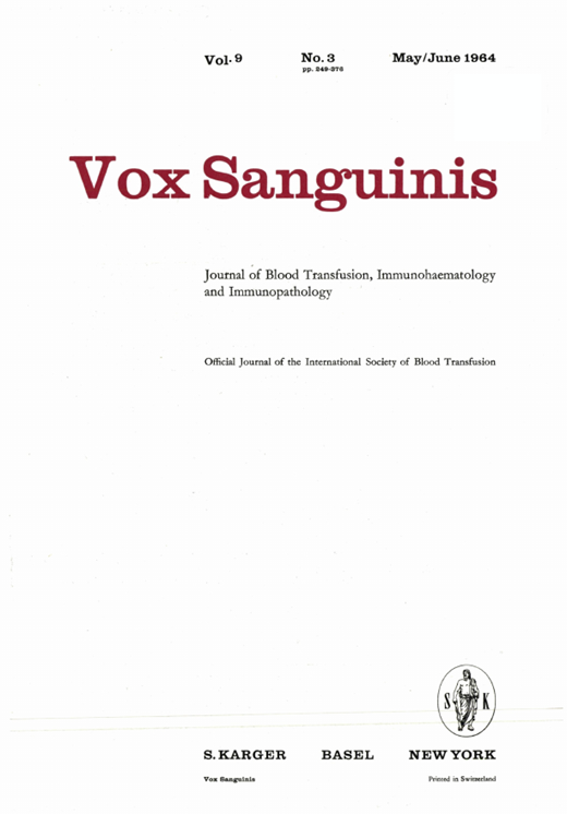 A Contribution to the Immunochemistry of M and N Substances | Vox ...