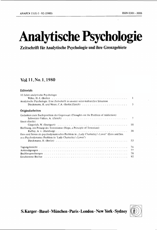 10 Jahre Analytische Psychologie | Analytische Psychologie | Karger ...